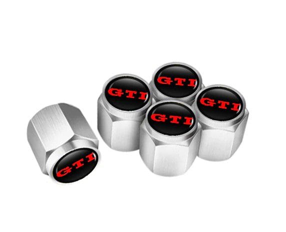 Silver Alloy Tyre Valve Caps for VW Golf GTI - QSPEEDCAPSGTISIL | Qualitat